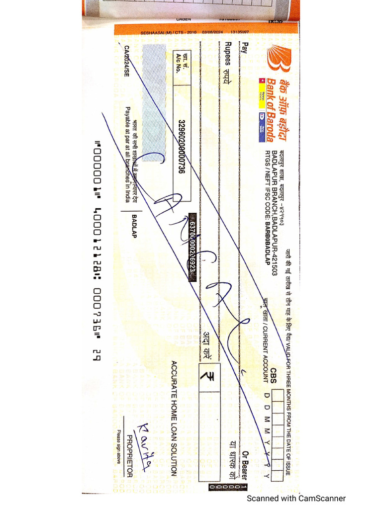 Accurate Home Loan Solution Cancel Cheque | PDF