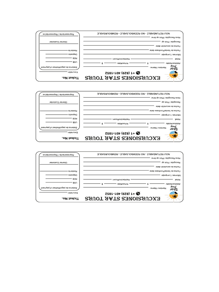 Ticket Excursion Star Tours | PDF