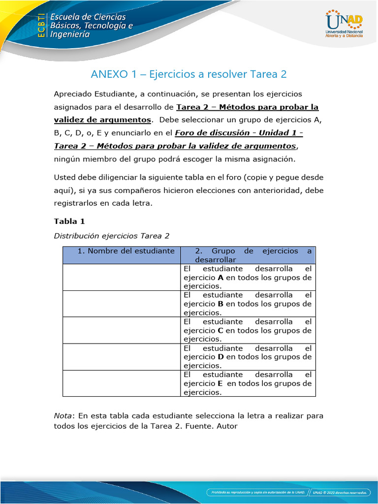 Anexo 1 - Ejercicios a Resolver Tarea 2 | PDF