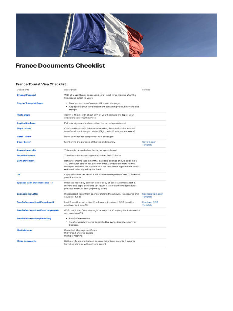 France-document-checklist | PDF