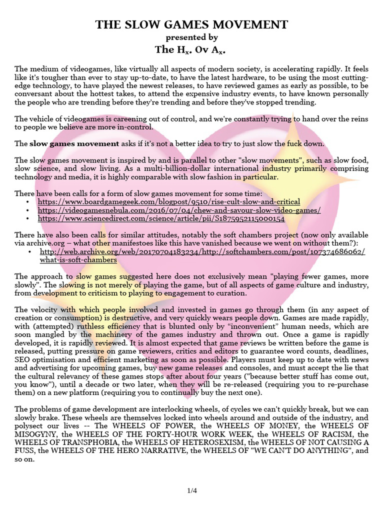 The Slow Games Movement - HX Ov Ax | PDF