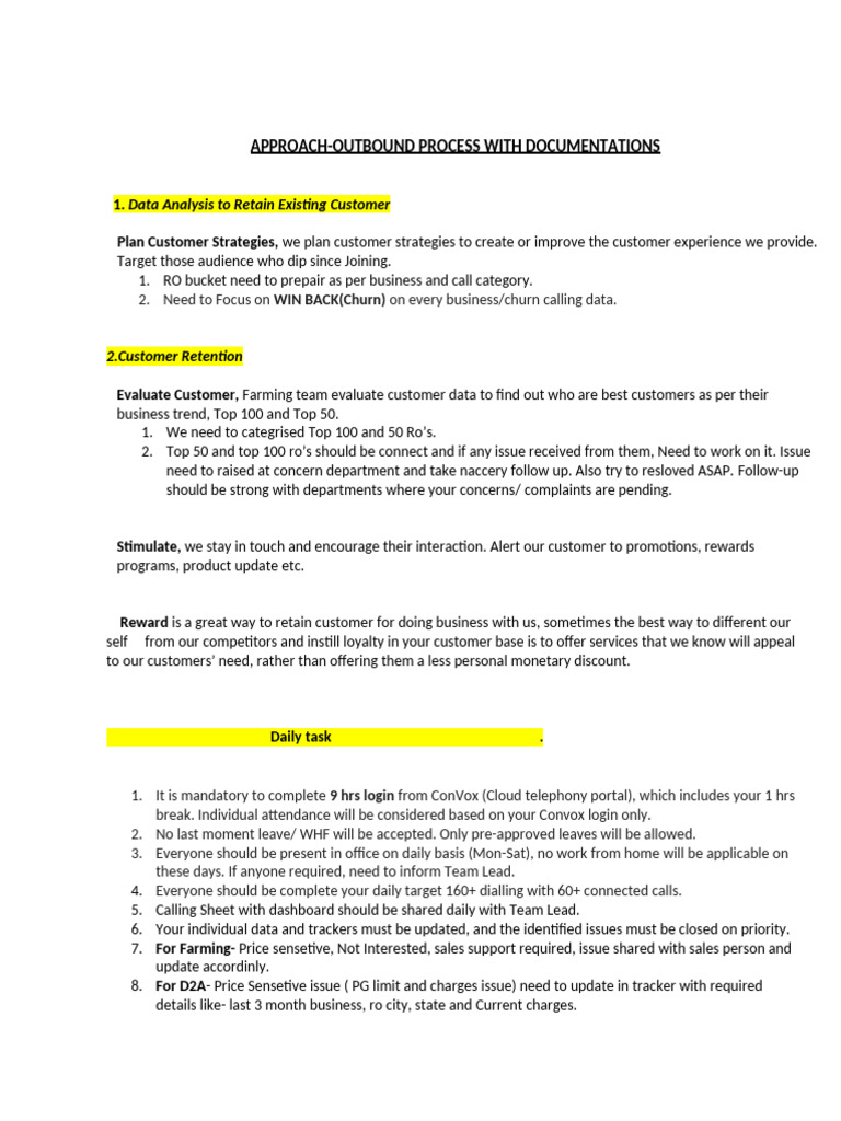 Sop-Outbound Process | PDF
