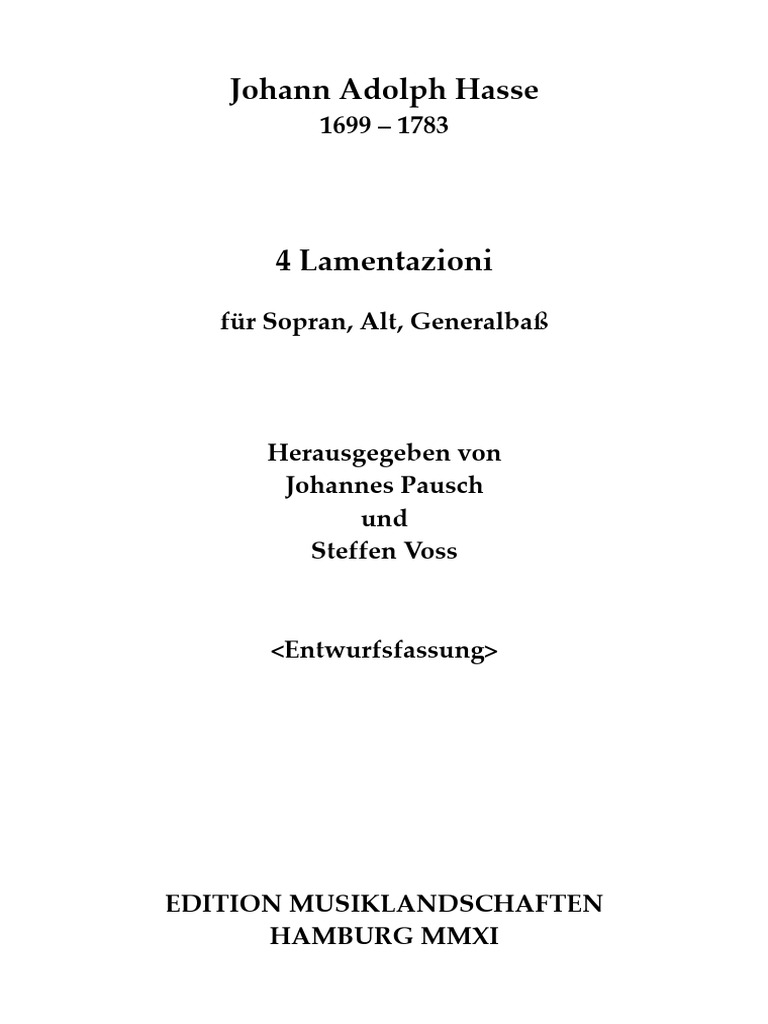 Hasse Lamentationes | PDF