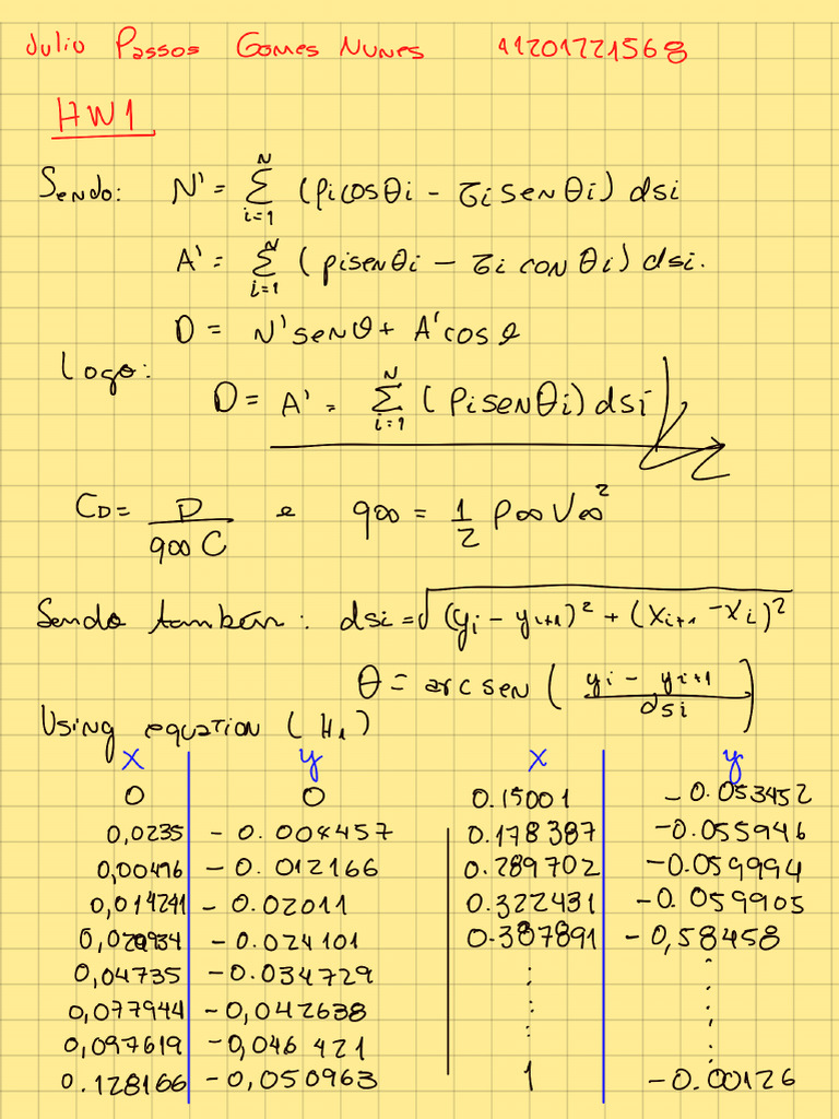Hw1 - Aerodinâmica | PDF