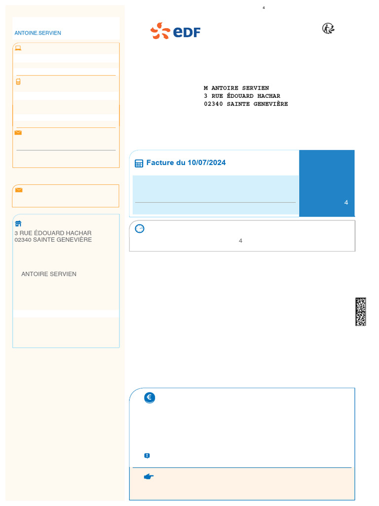 Facture Edf 2024 | PDF