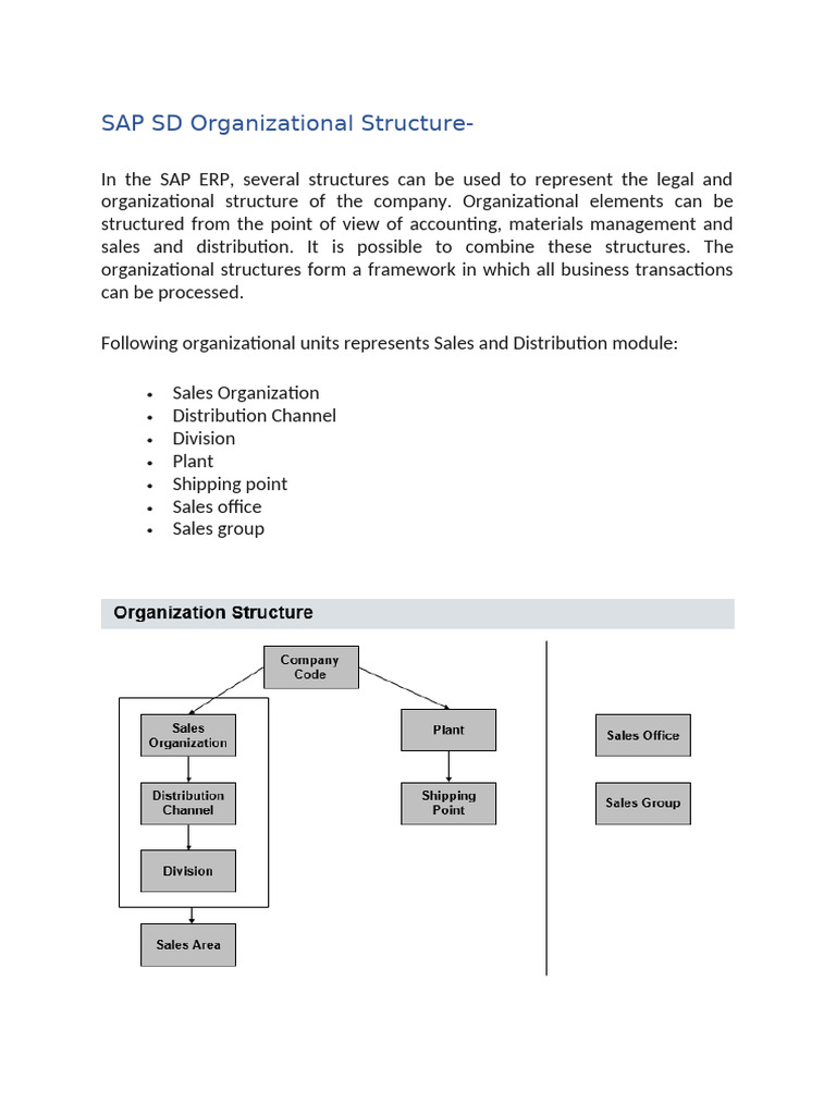 Sap Sales Org Structure | PDF