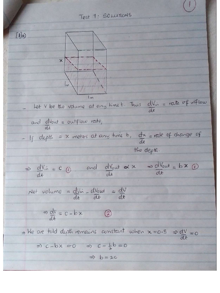 ODEs Test 1 Suggested Solutions | PDF