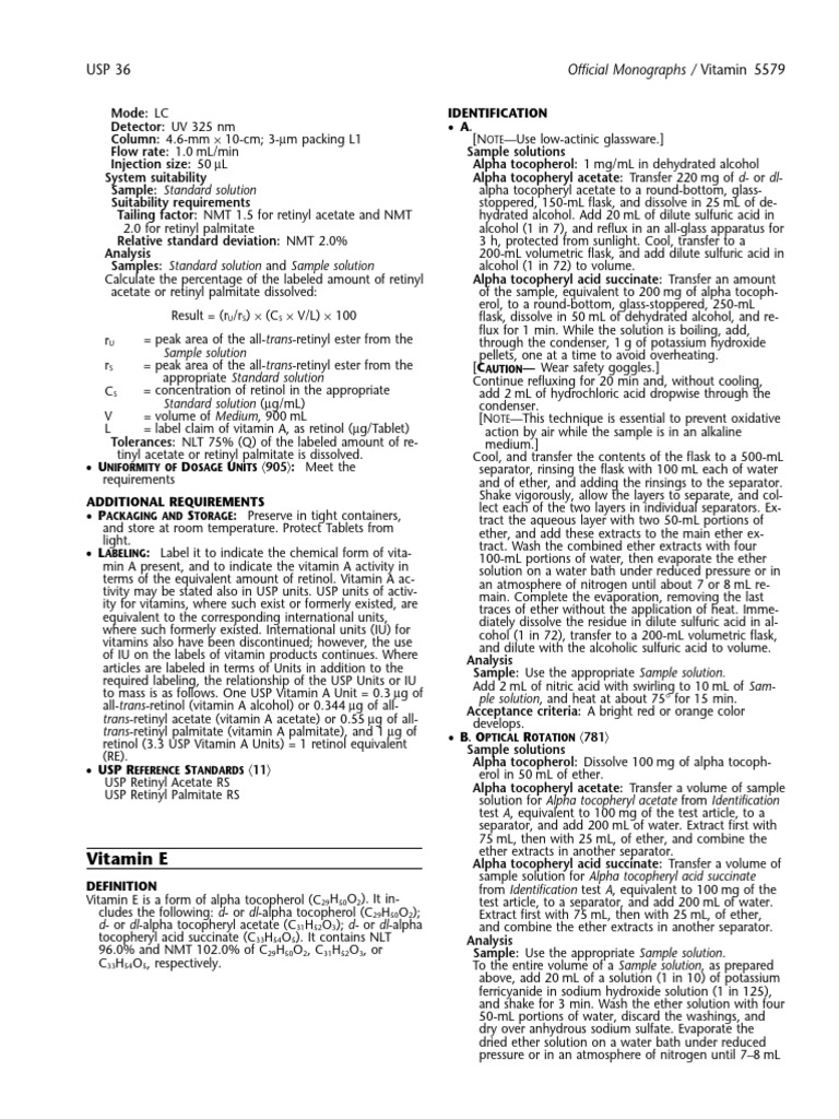 Sample Solution: Vitamin E | PDF