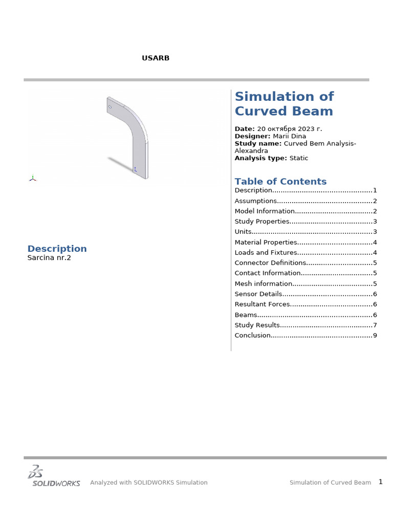 Curved Beam-Curved Bem Analysis - Alexandra-2 | PDF