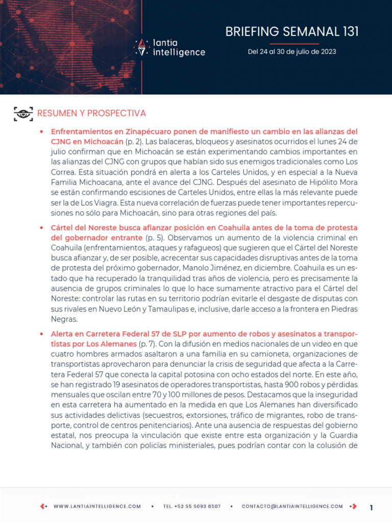 Briefing Semanal 131 Lantia Intelligence | PDF