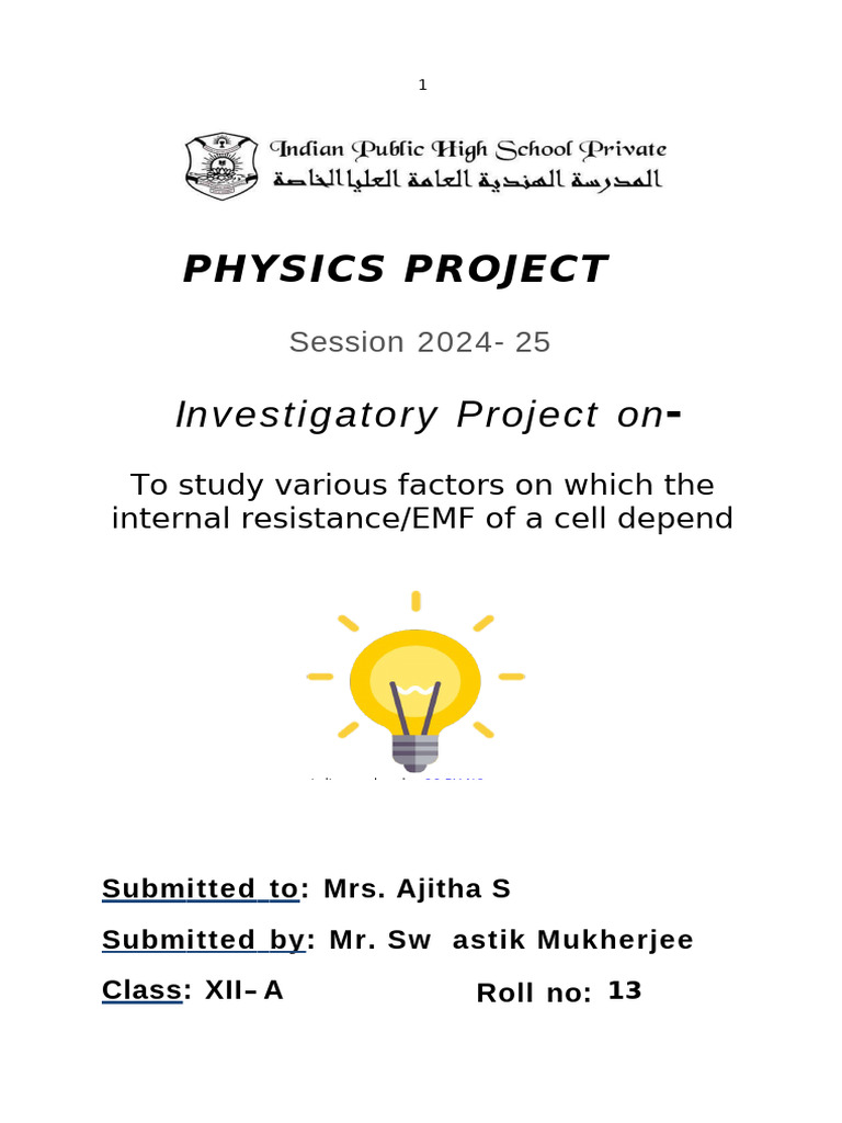Physics Project | PDF