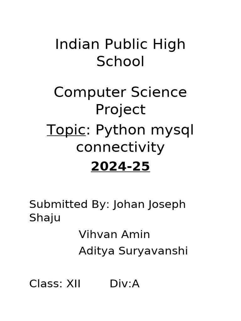 Comp Sci Project | PDF