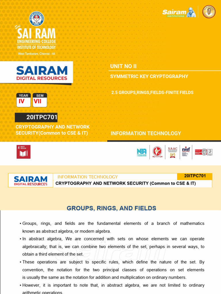 2.5 Groups, Rings and Fields | PDF