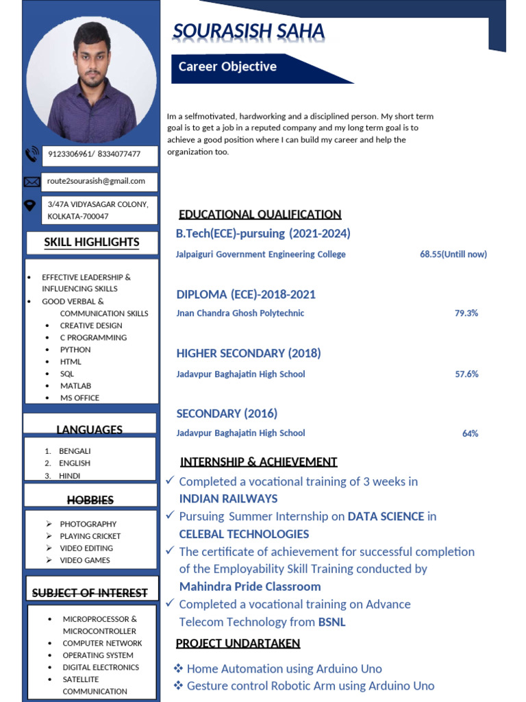 Sourasish Saha CV | PDF