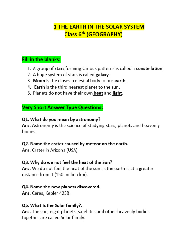 1.earth in The Solar System | PDF