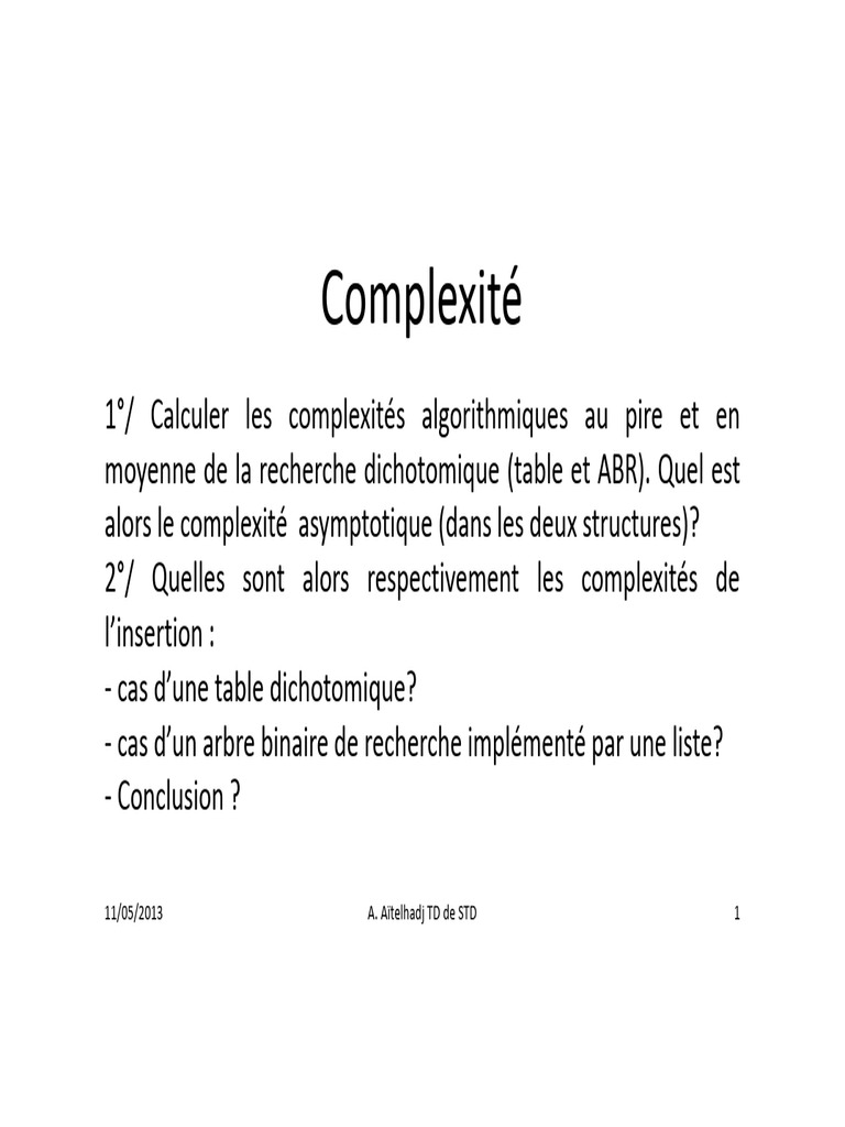 Énoncé TD-STD1 | PDF