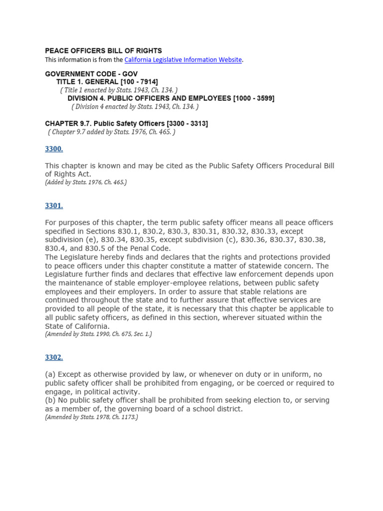 California Peace Officers Bill of Rights | PDF | Legal Remedy | Social ...