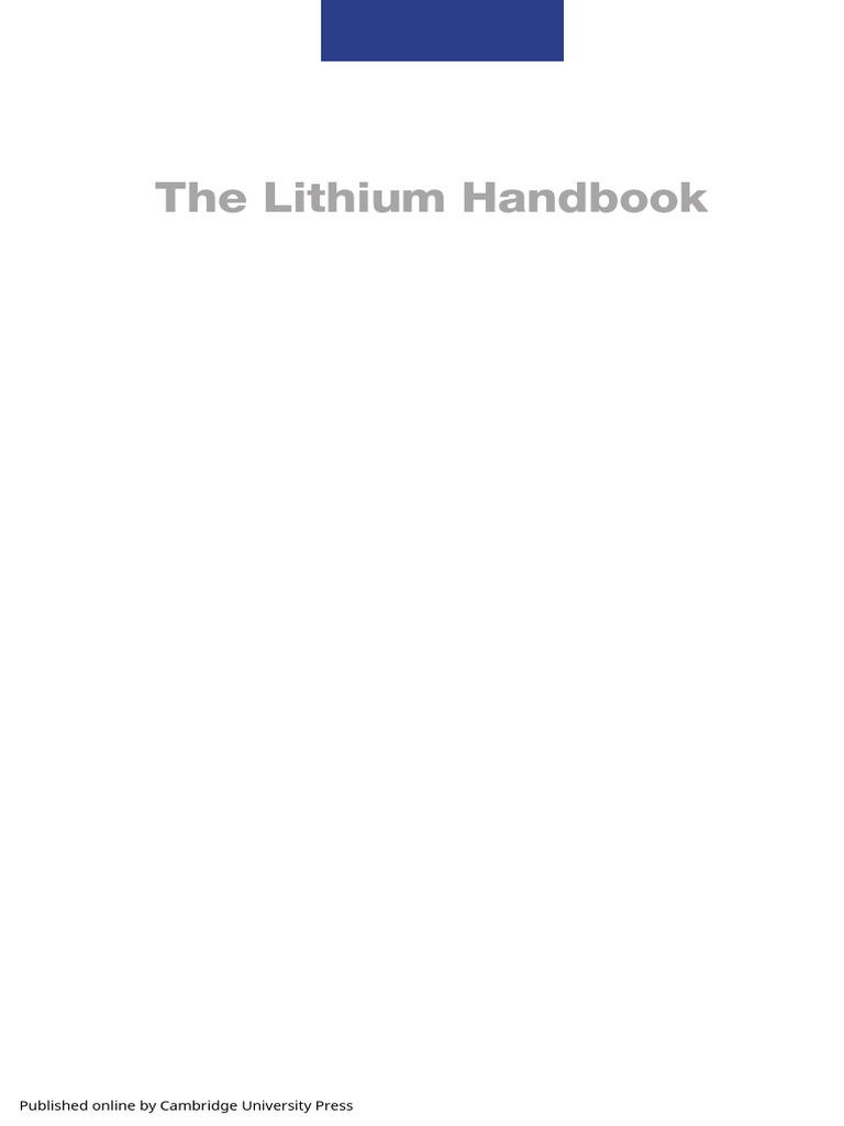The Lithium Handbook - Stahl's Handbooks-Cambridge University Press ...