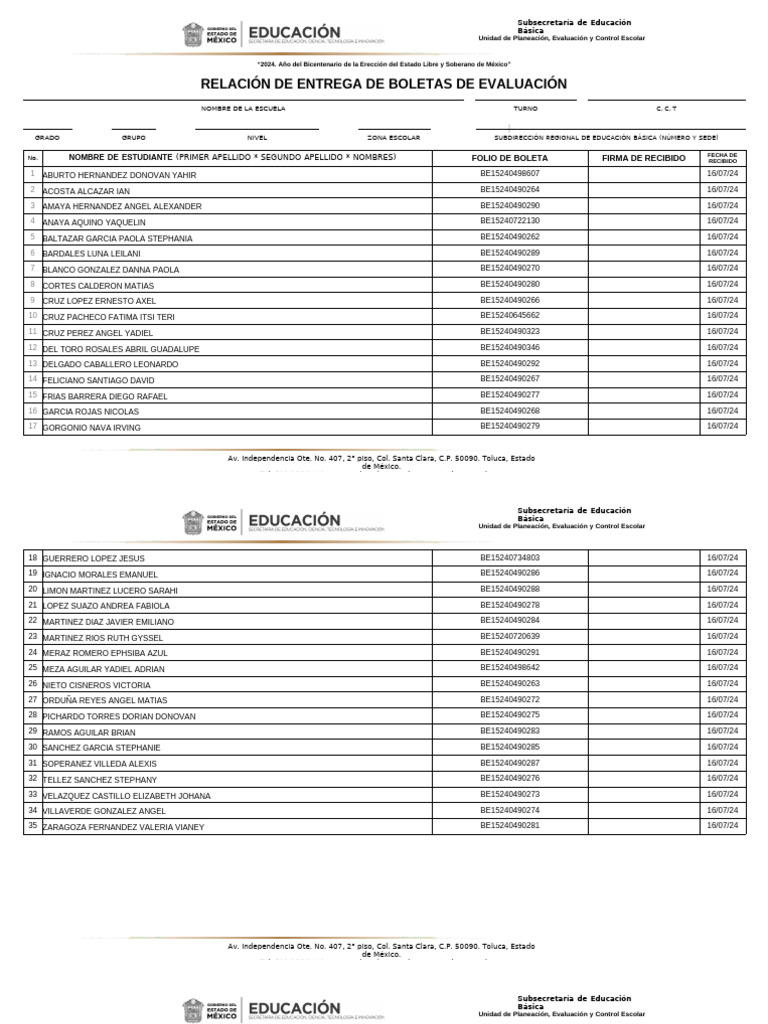 Formato de Boletas y Certificados 3o A Nuevo | PDF