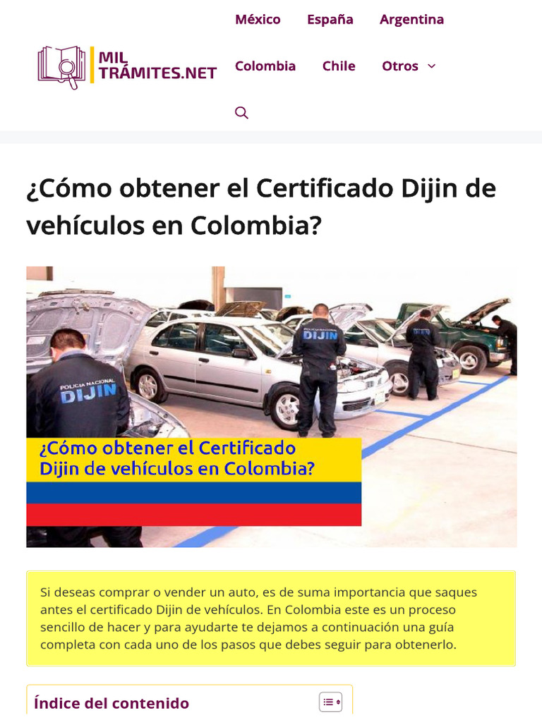 ¿Cómo Obtener El Certificado Dijin de Vehículos en Colombia | PDF