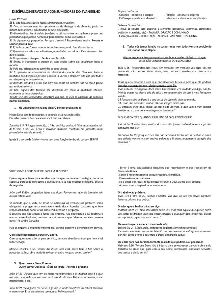Servos Ou Consumidores Do Evangelho | PDF