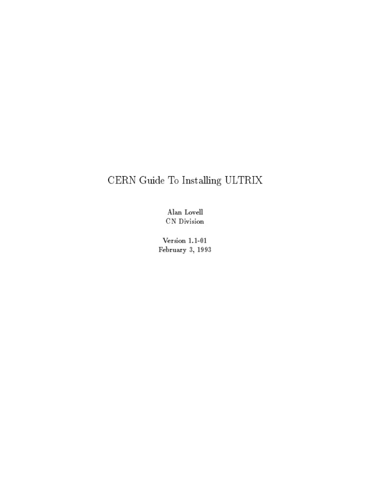 CERN Guide to ULTRIX | PDF