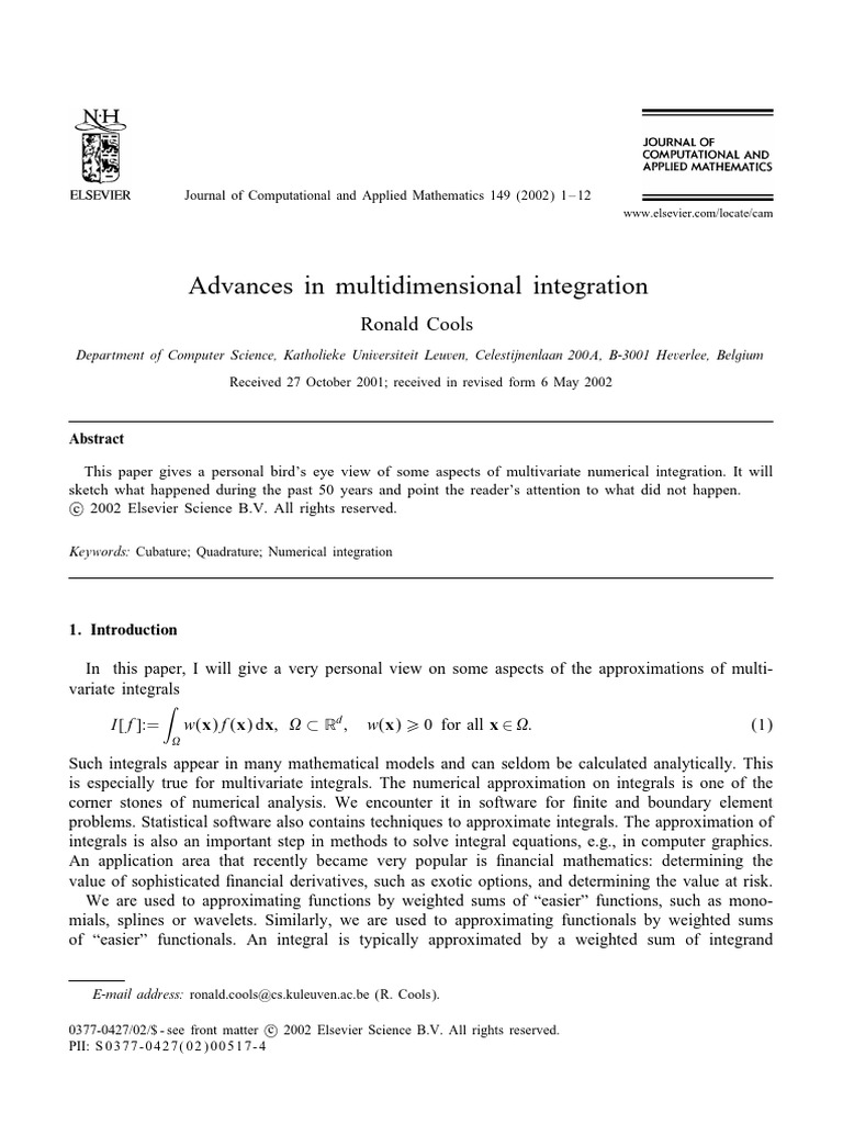 advances_multidimensional integration | PDF