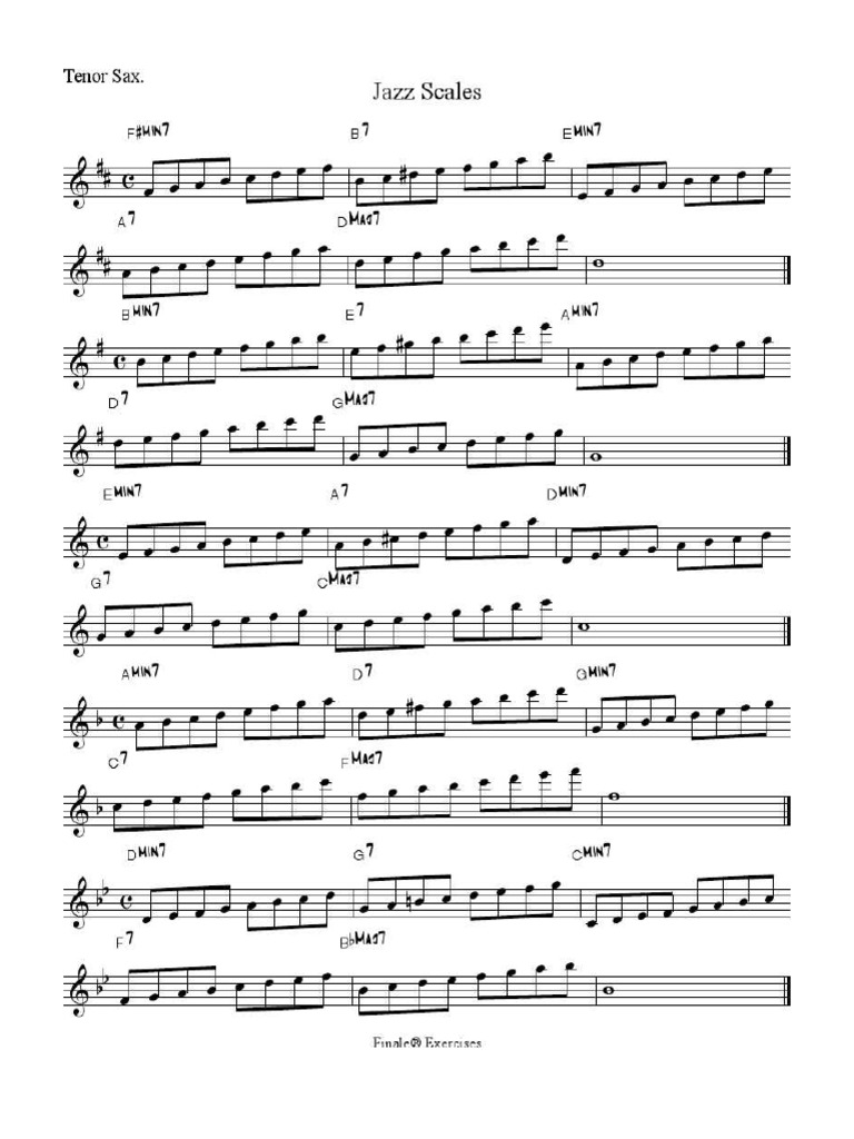 Jazz Scales Tenor Sax | PDF