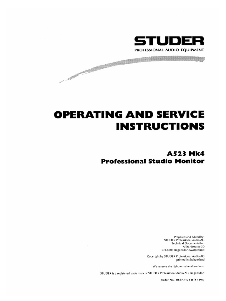 A523 Mk4 Op Serv | PDF