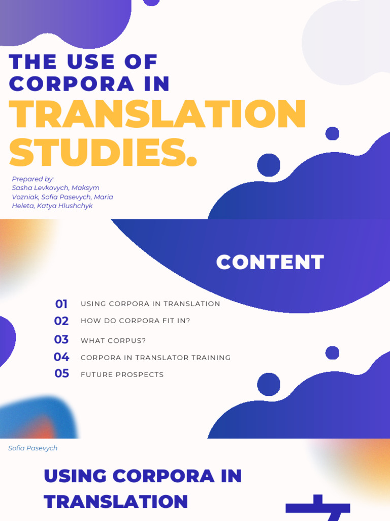 The Use of Corpora in Translation Studies. | PDF