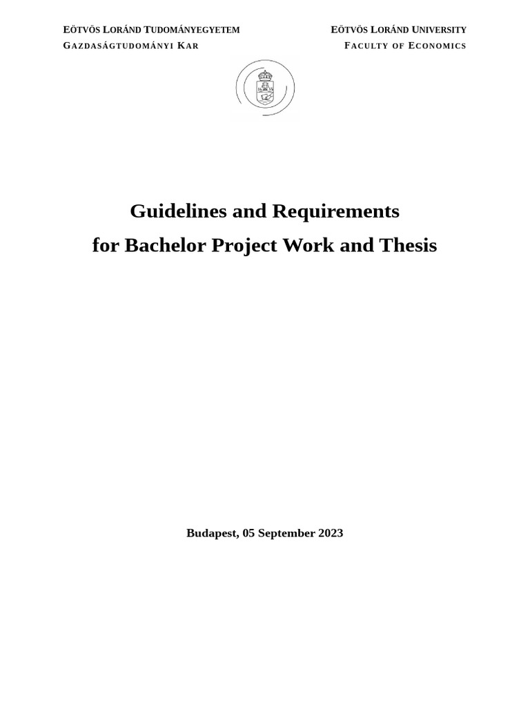 Guidelines and Requirements For Bachelor | PDF | Thesis | Methodology
