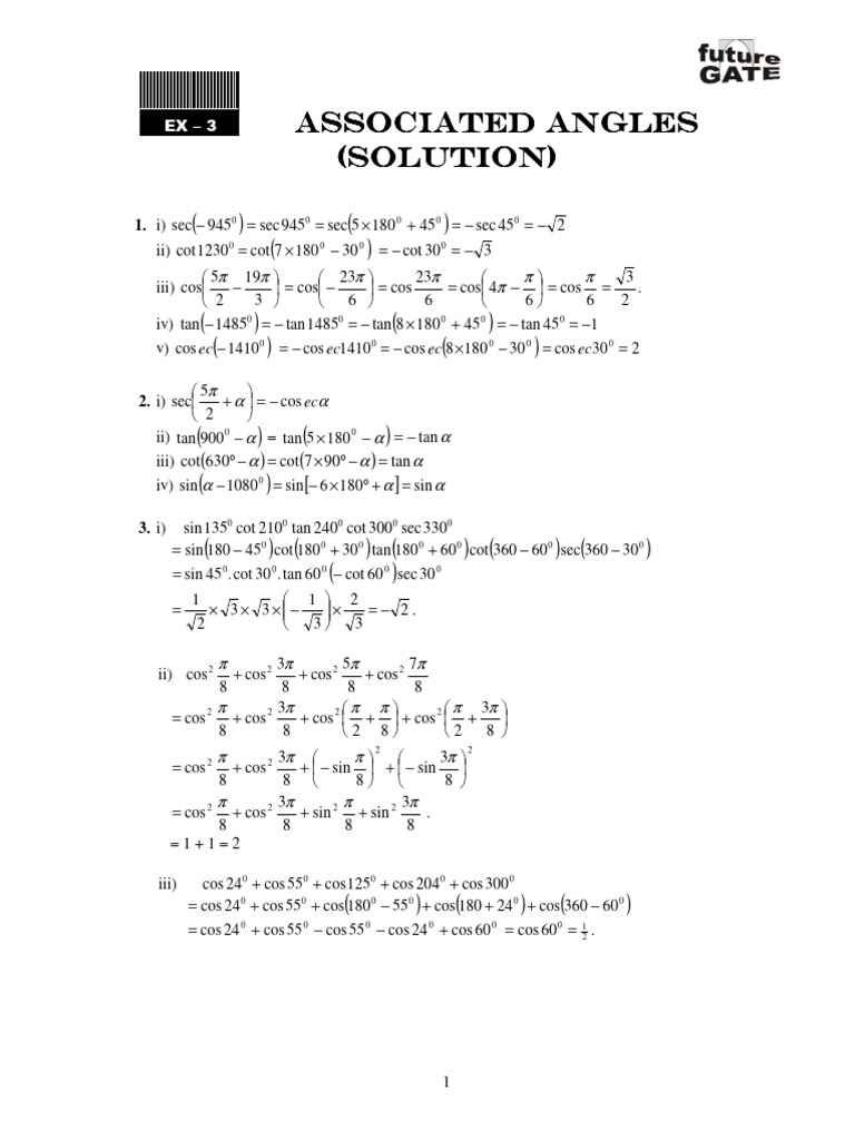Associated Angle - Solve | PDF