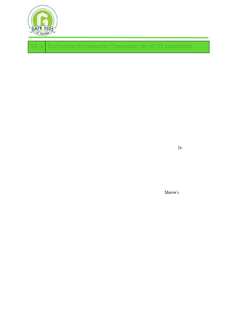 GATE - XE - 2025 - Syllabus | PDF
