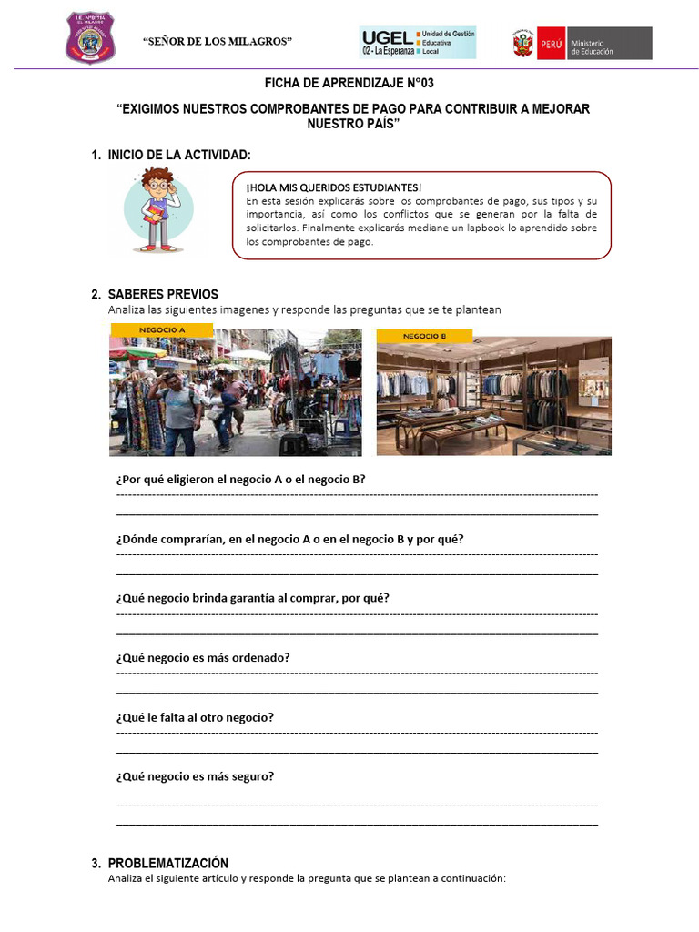 Ficha 03 - 2do Grado DPCC | PDF