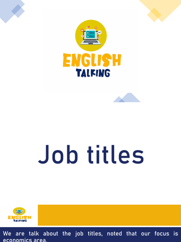 English Lesson - Job Titles | PDF