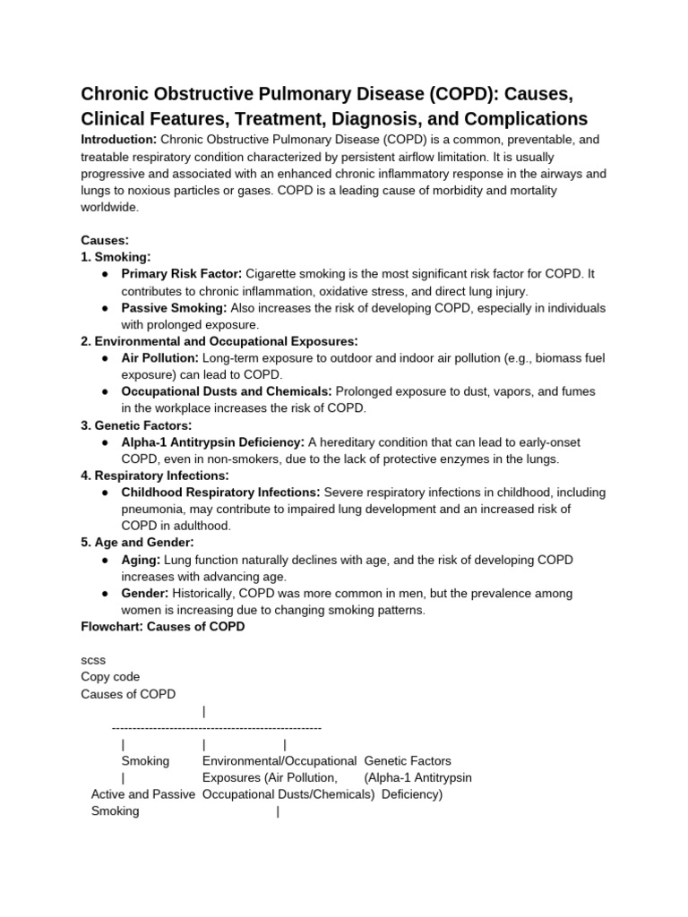 COPD: Causes, Symptoms, and Management | PDF | Chronic Obstructive ...