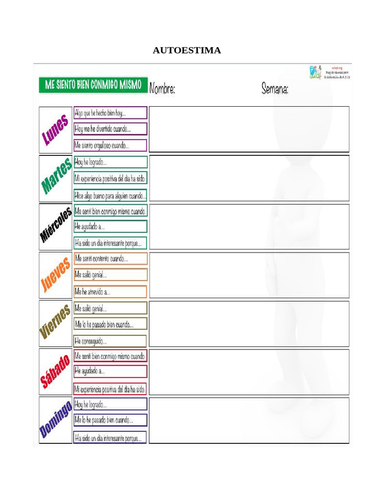 AUTOESTIMA Ficha | PDF