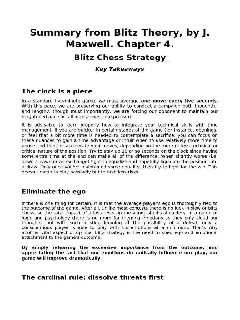 Blitz Chess Strategy | PDF