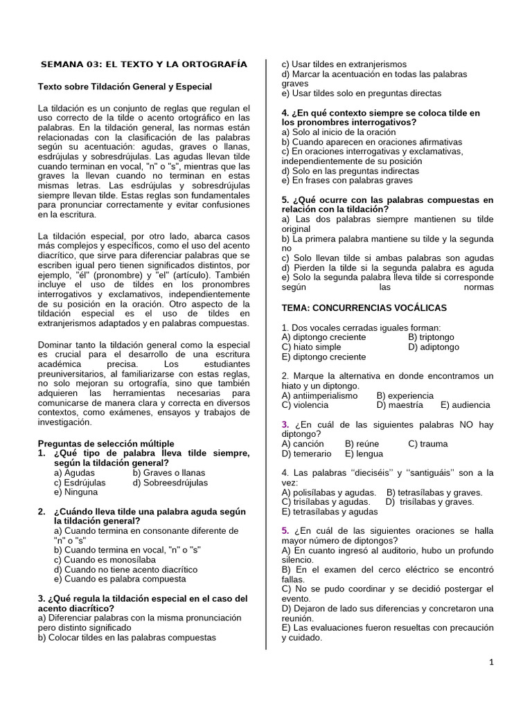 Semana 03 Textos y Ortografía | PDF