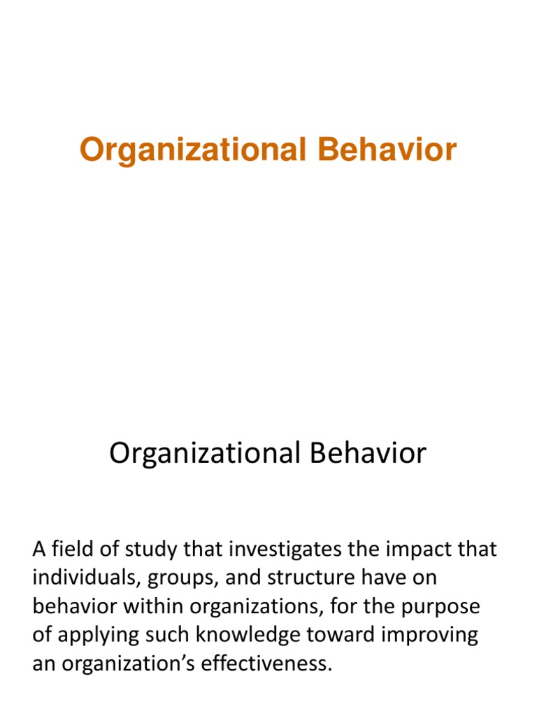 OB-Sec 1 | PDF | Organizational Behavior | Goal