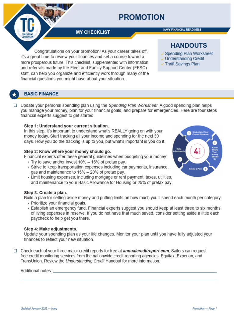 TC 4 Promotion - Counselee Checklist | PDF