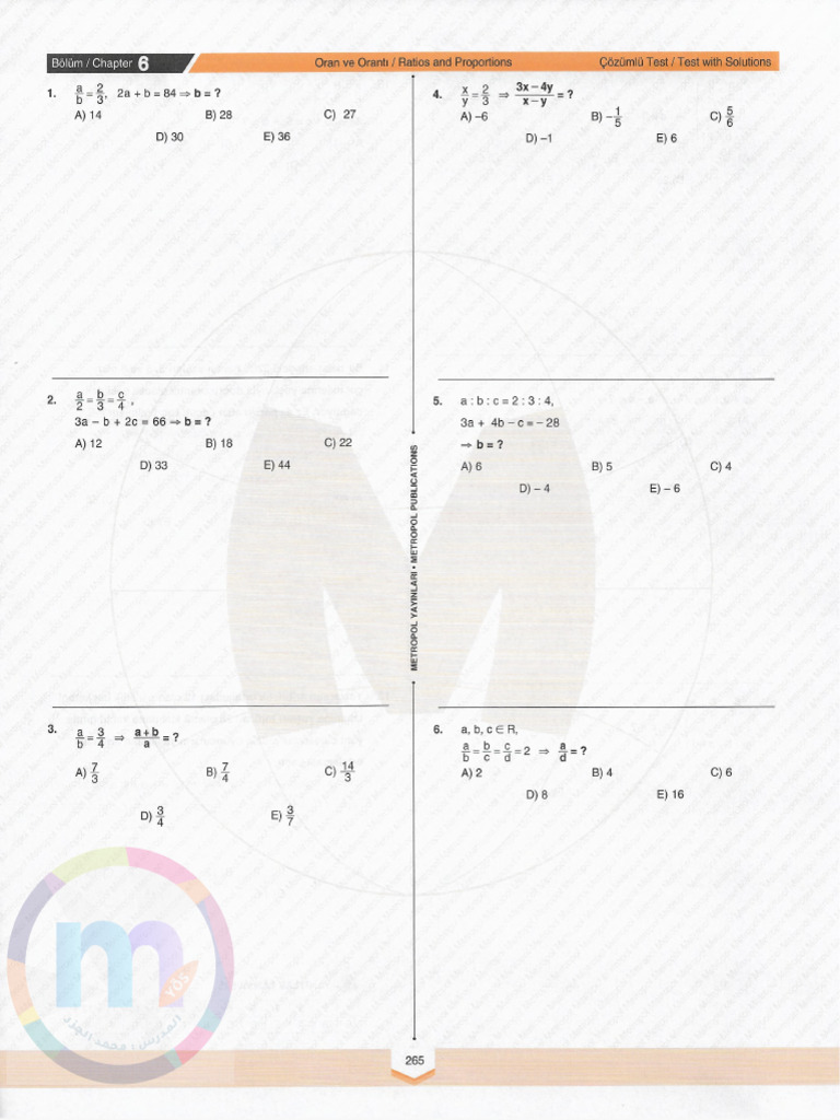 13 - CH 6 Math Ratios and Proportions Exercises | PDF