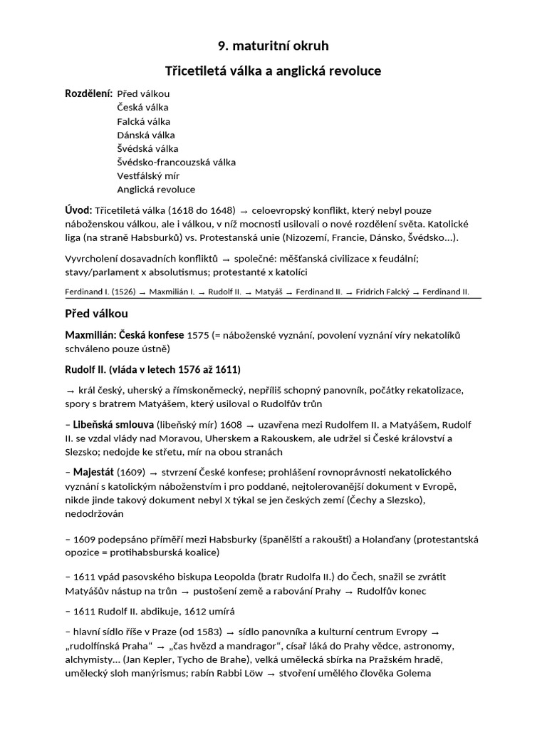 9 MO Tricetileta Valka A Anglicka Revoluce | PDF
