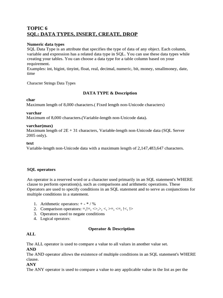 TOPIC 6 SQL Contd 1 | PDF
