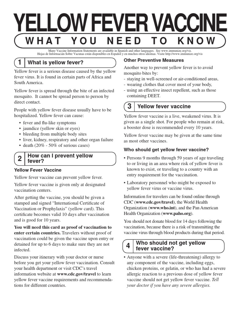Yellow Fever | PDF | Yellow Fever | Vaccines