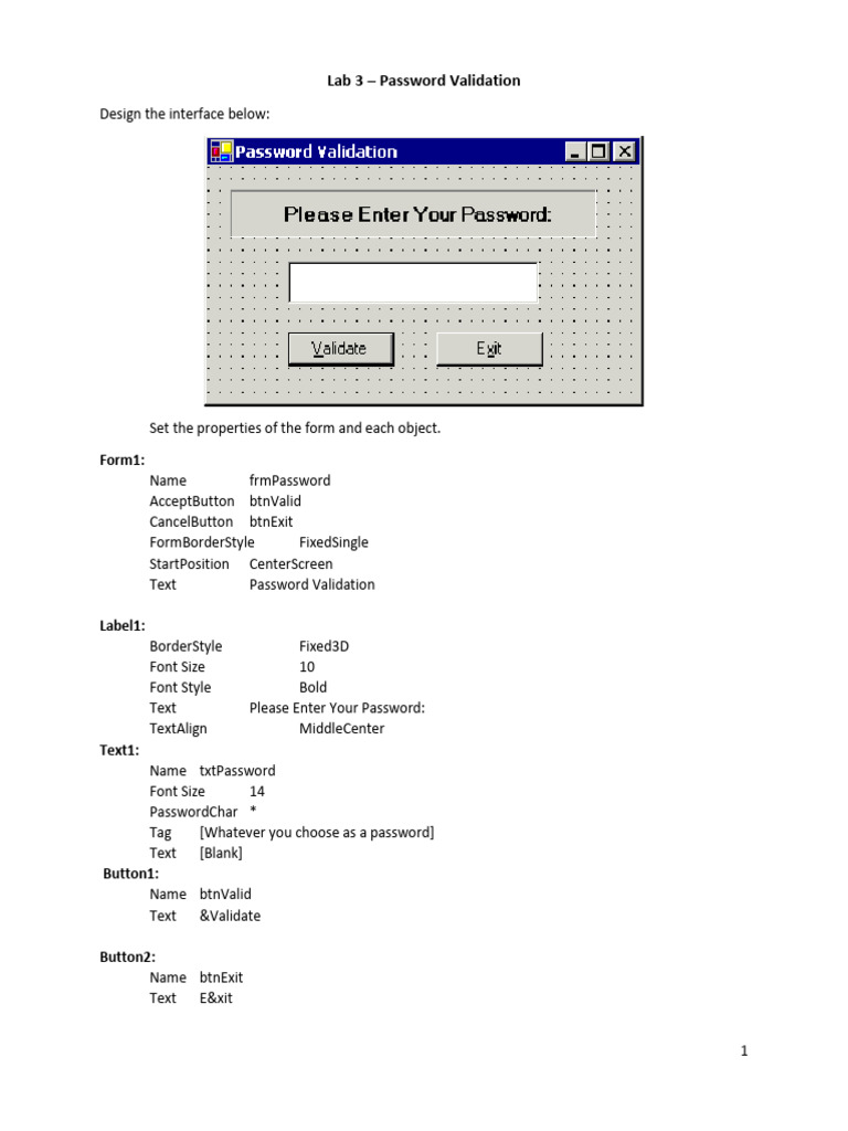Lab 3 - Password Validation | PDF