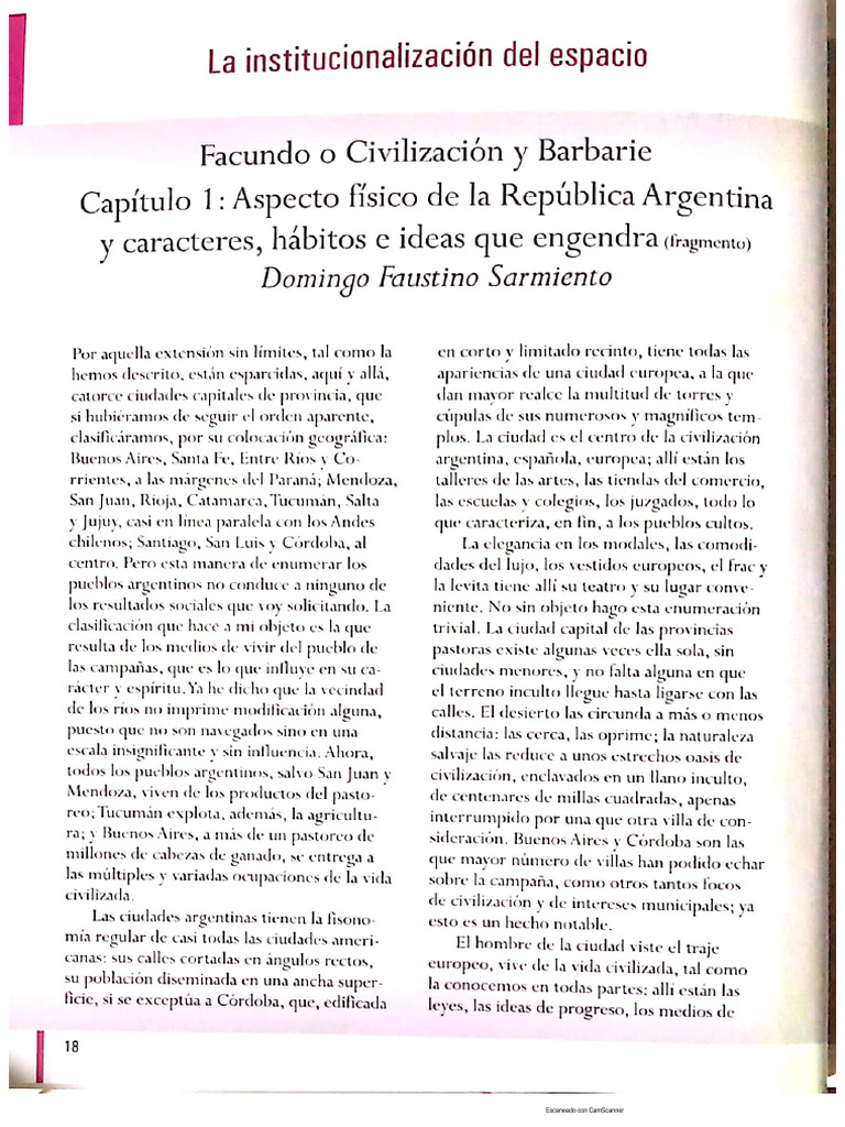Sarmiento - Facundo Cap 1 | PDF