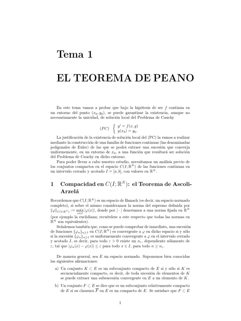 Teorema Peano | Intervalo (Matemáticas) | Espacio compacto