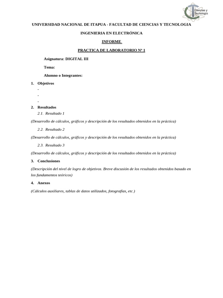 Formato de Informes de Laboratorio | PDF