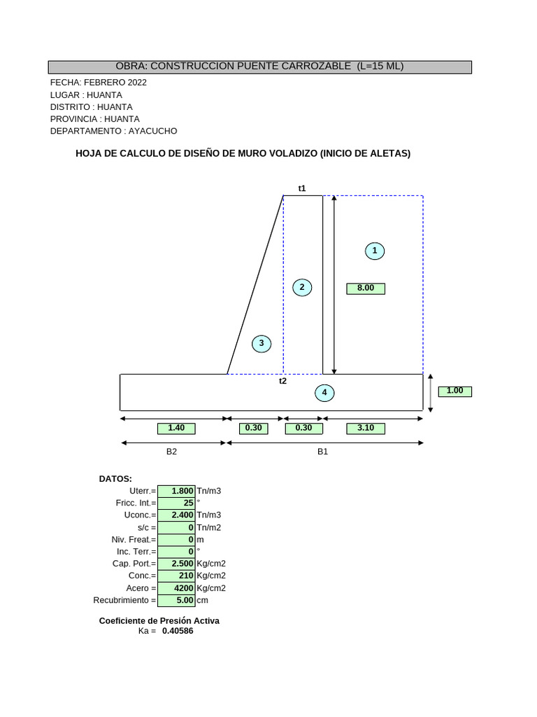 Diseño Muro Voladizo | PDF